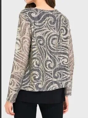 Joseph Ribkoff | Tops | Joseph Ribkoff Black Gold Mesh Layered Tunic ...